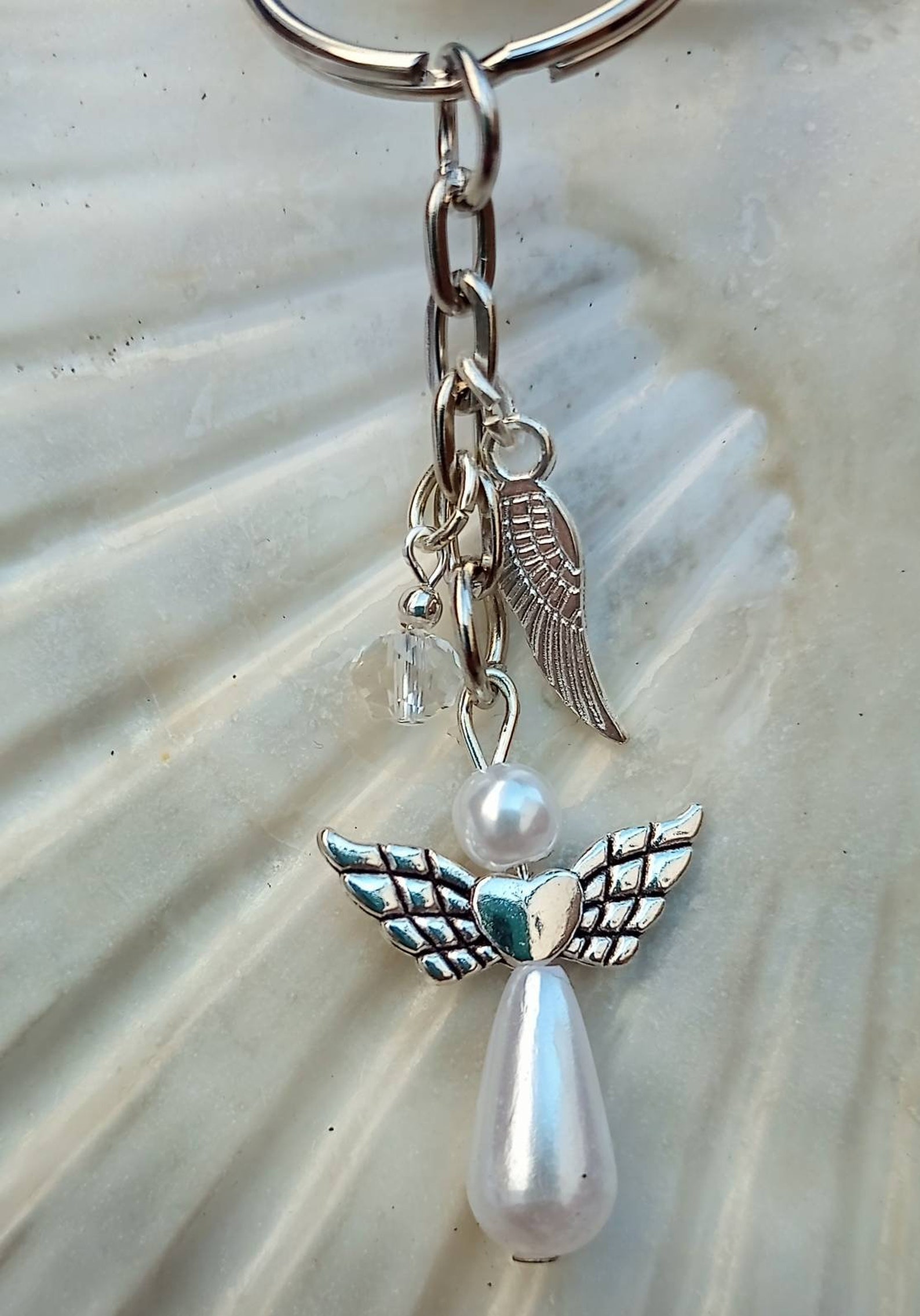 Guardian Angel Handmade Keyring With Birthstone Month Bead and - Etsy UK