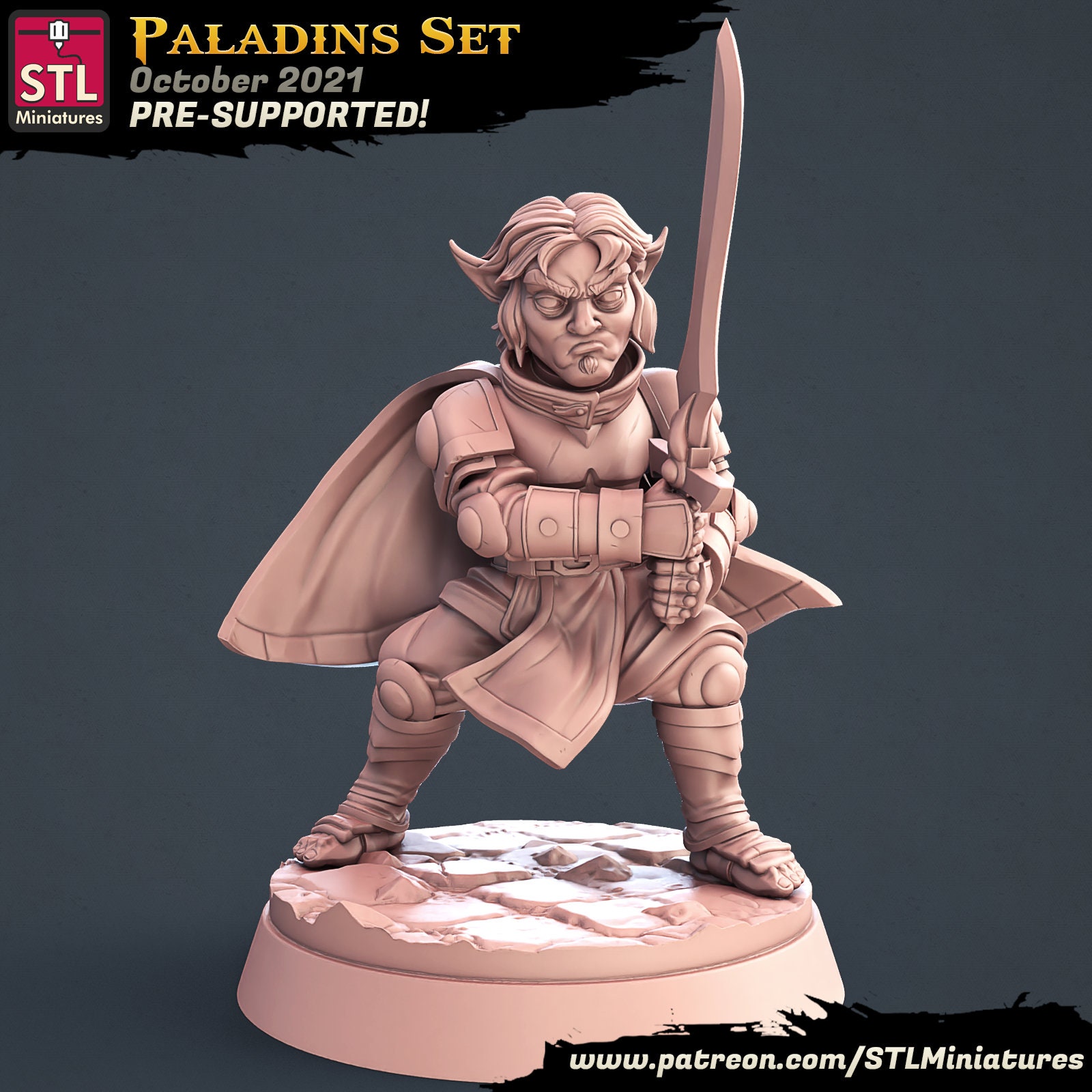 Paladin Halfelin Miniaturas STL Impresión 3D | Etsy