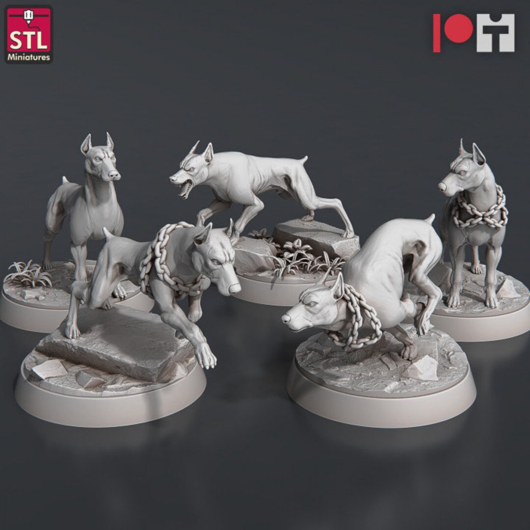 Figurine JDR Pack Chien STL Miniatures Impression 3D - Etsy France