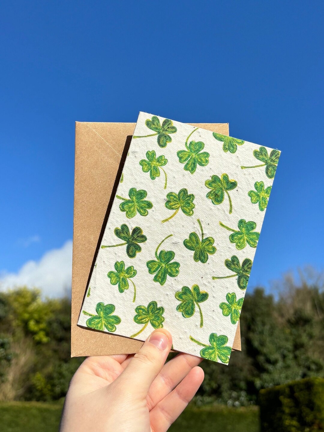 Shamrock Card Good Luck Card Lucky Clover Card Sustainable Gifts ...