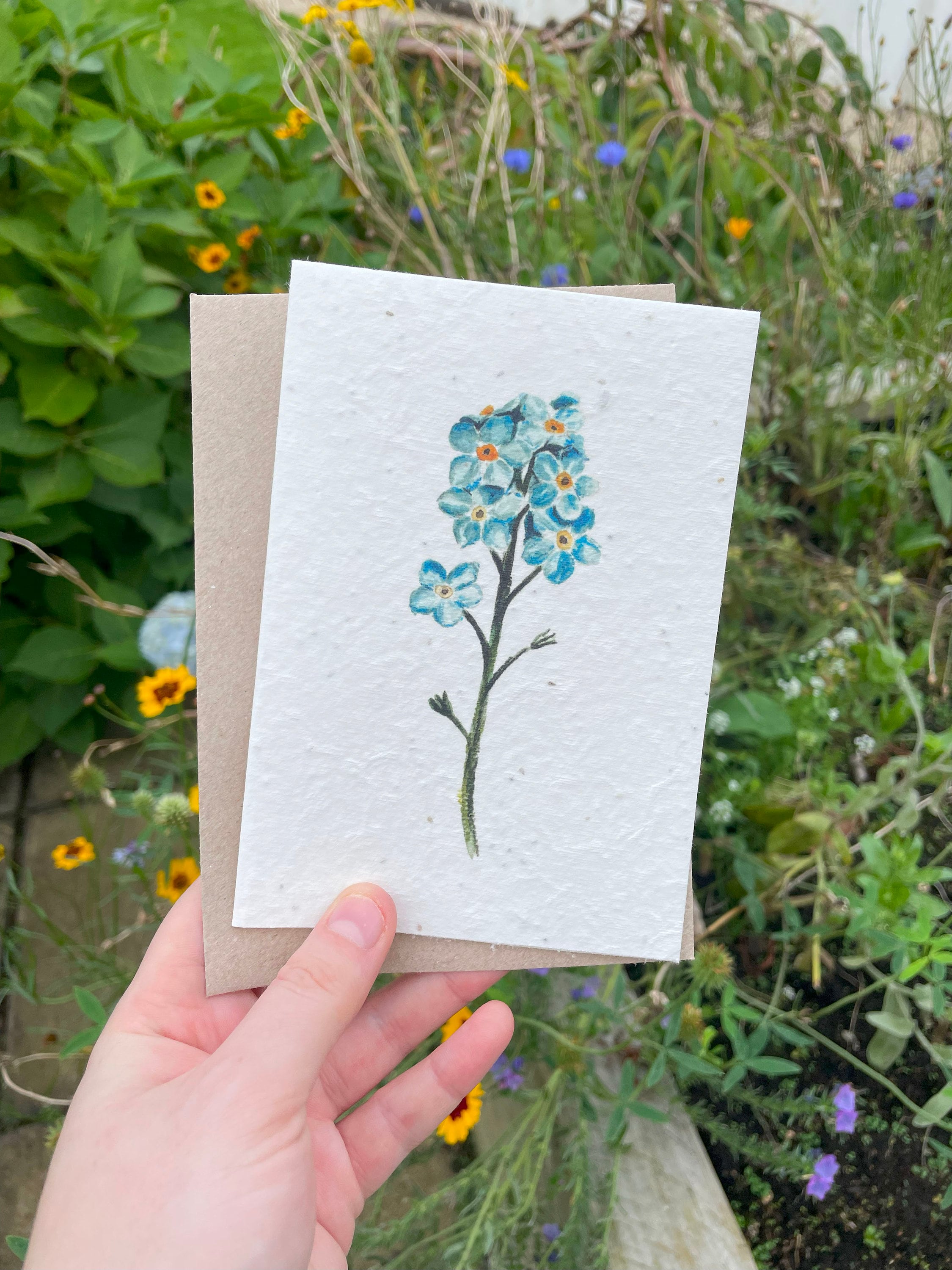 Watercolour Forget Me Not Card - Wildflower Birthday Card - Floralprint ...
