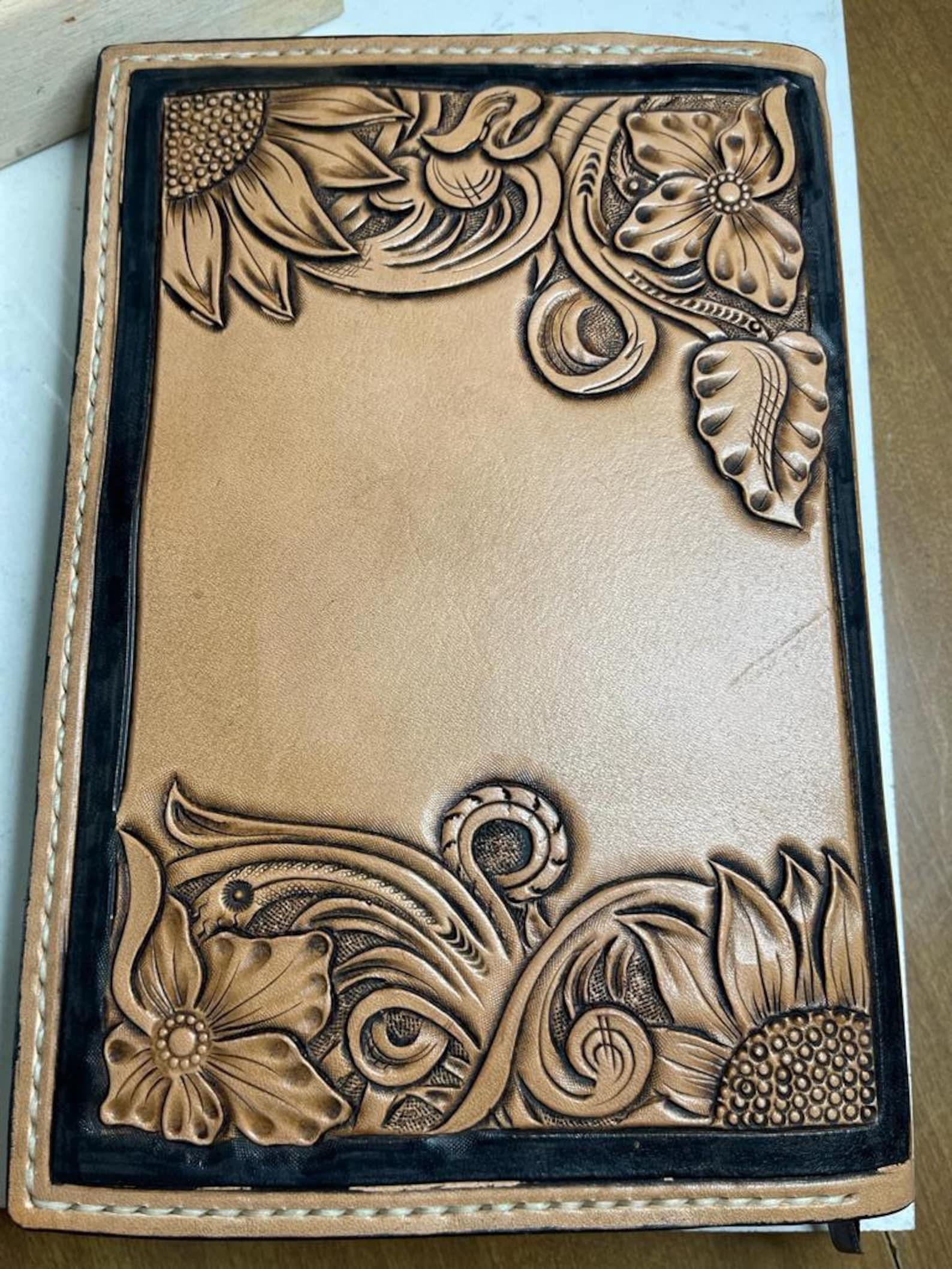 Hand Tooled Leather Journal / Notebook Cover - Etsy