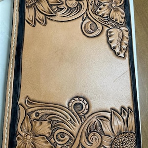 Hand Tooled Leather Journal / Notebook Cover - Etsy