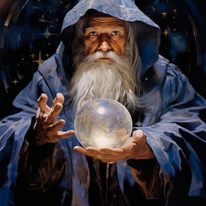 Mage, Home Decor, Midjourney, Digital Portrait, Digital Art, - Etsy