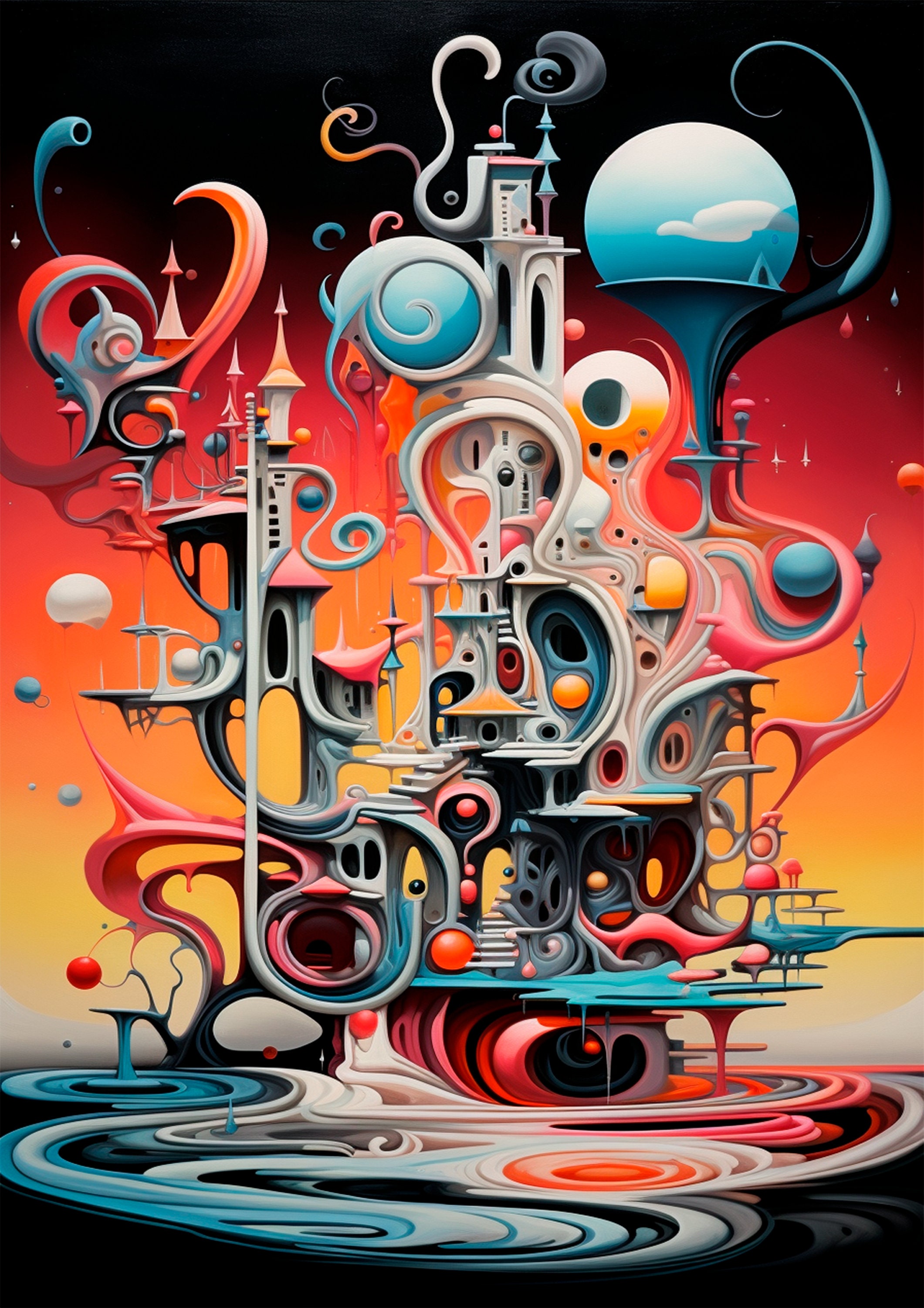 Abstract Castle, Home Decor, Midjourney, Digital Portrait, Digital Art ...