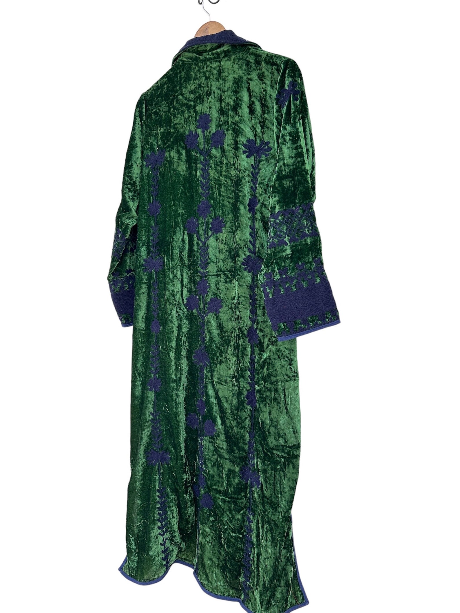 Silk Embroiderd Long Velvet Jacket - Etsy