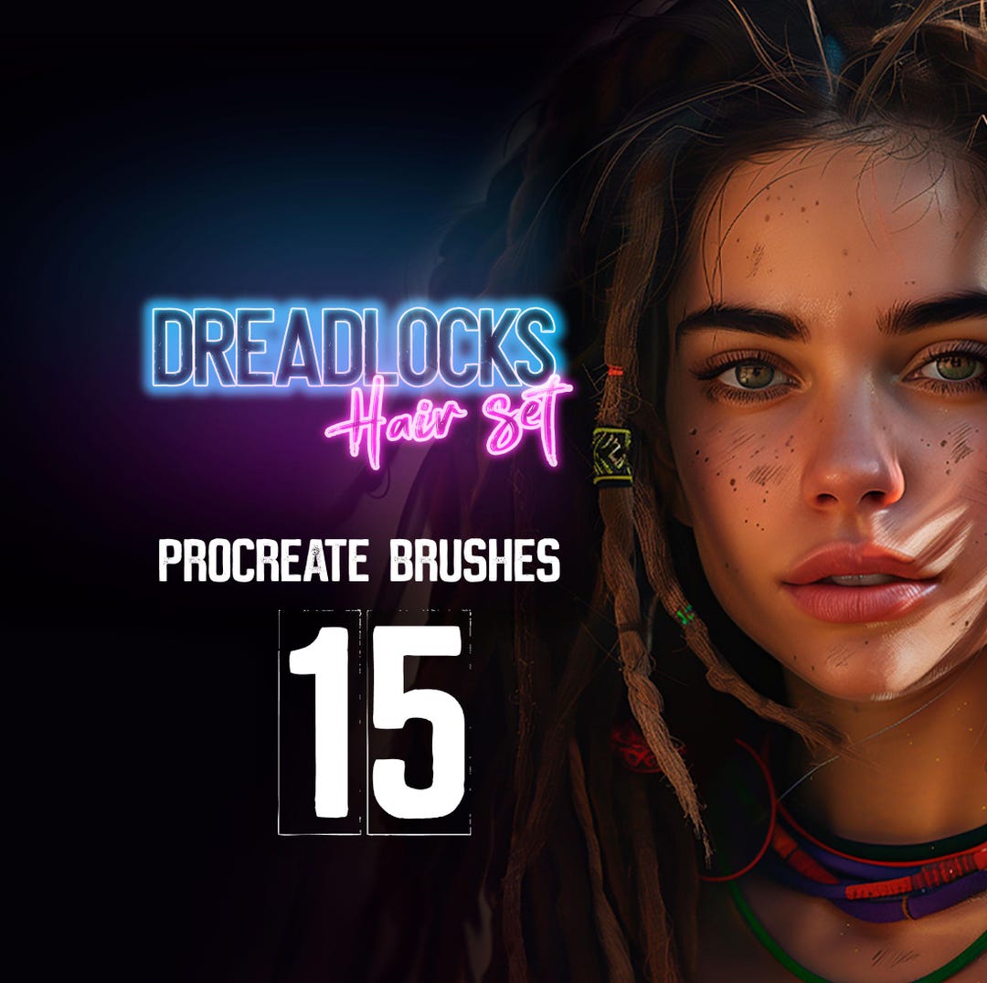 15 Dreadlocks Procreate Brushes: Hair Stamp Set (digital Product) - Etsy