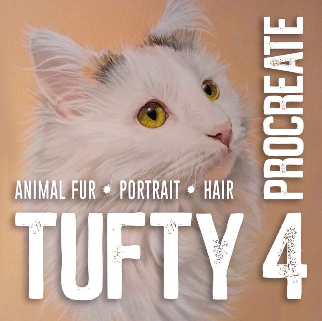 4 Procreate Fur Tufty Brushes Procreate Fur Tufty Stamps Fur Brush Set ...