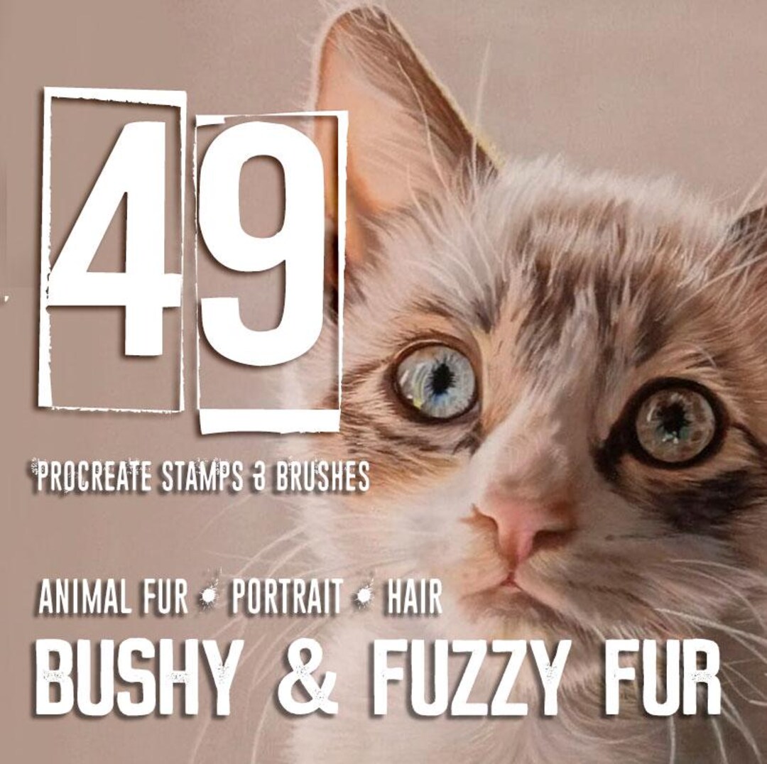 Fur Bushy Fuzzy Brushes Procreate Fur Bushy Fuzzy Stamps Fur Brush Set ...