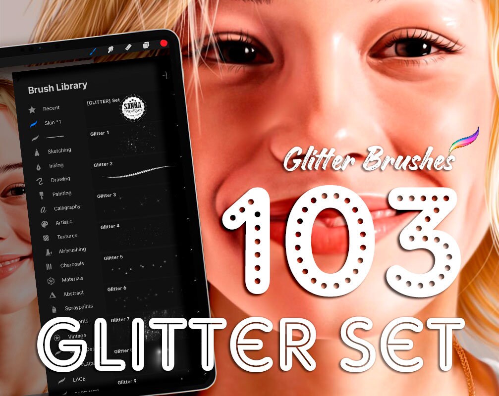 Glitter Brushes Procreate Brushes Makeup Shimmer Shine Glow - Etsy