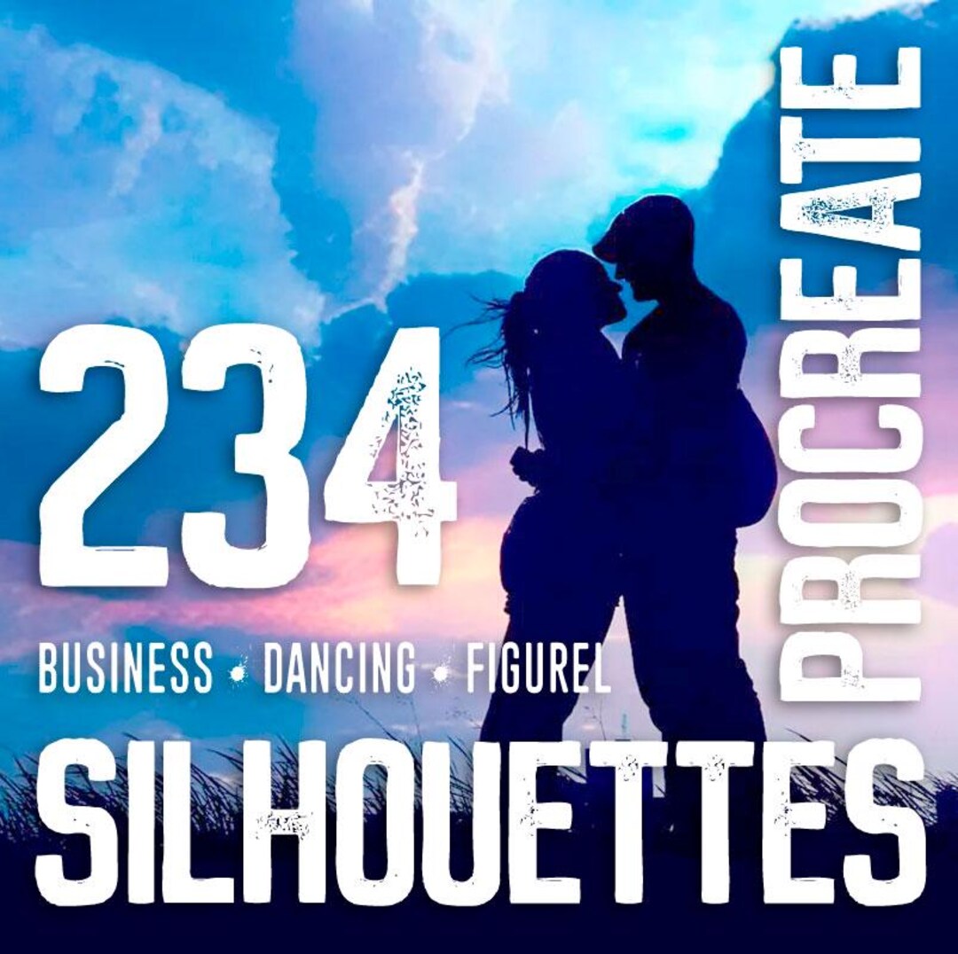 234 Procreate Silhouette Stamps Silhouette Brushes Procreate Stamps ...