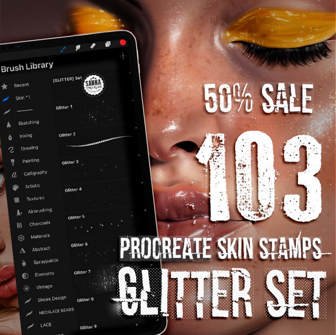 Glitter Brushes Procreate Brushes Makeup Shimmer Shine Glow - Etsy
