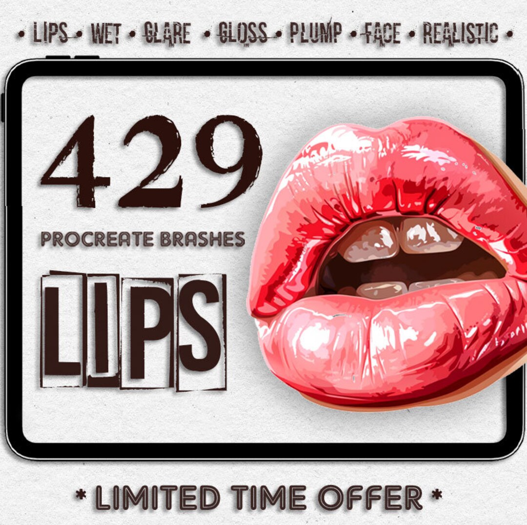 Lips Stamps Procreate Lips Brushes Wet Lips Lips Gloss Plump Lip Procreate Stamps Procreate ...