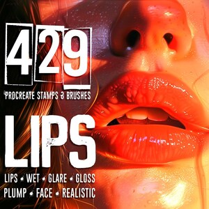 Wet Brushes Lips Stamps Procreate Lips Brushes Wet Lips Wet Lips Gloss Plump Lip Procreate ...