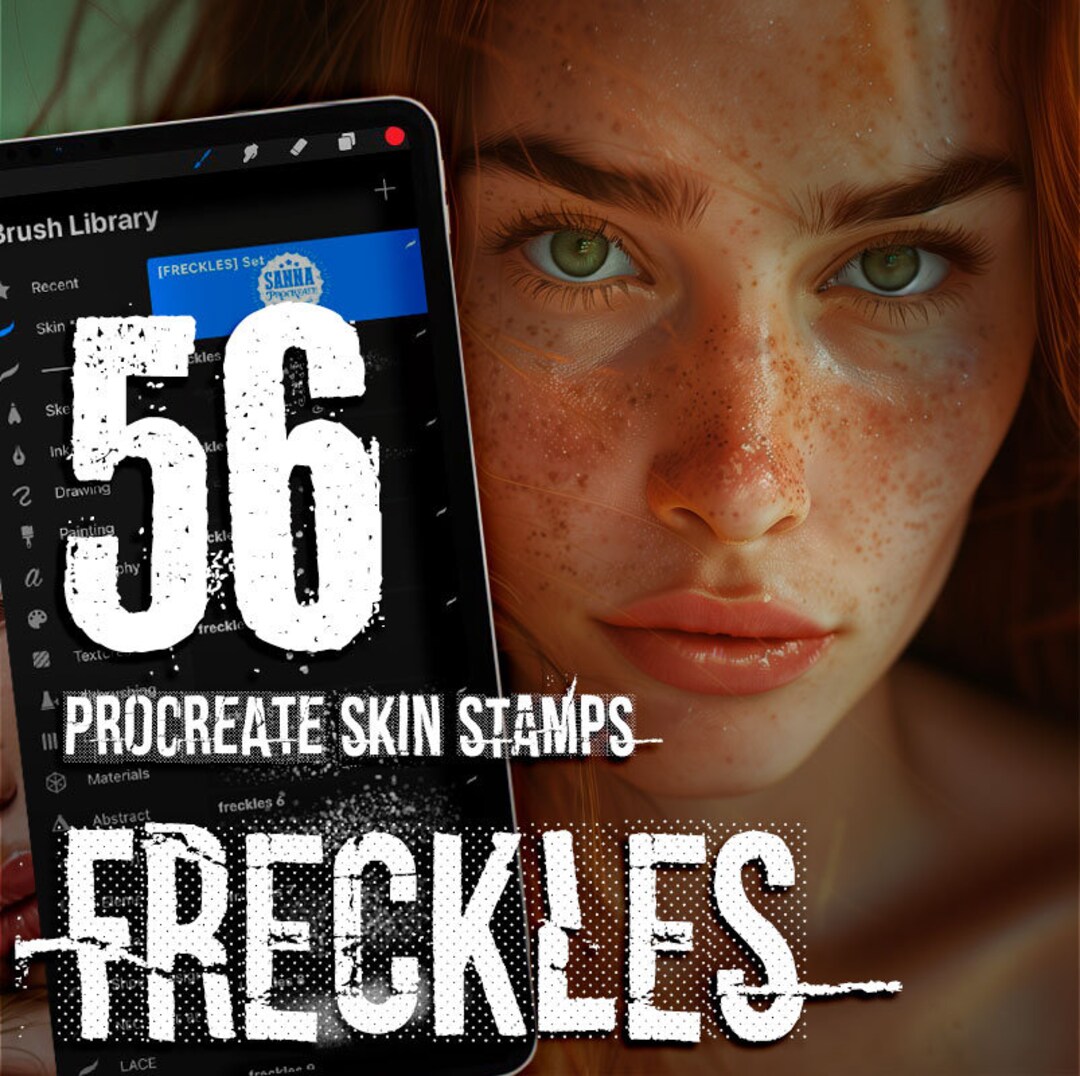 Freckles Brushes Skin Brushes Procreate Skin Stamps Skin Brush Set Portrait Brushes Procreate ...