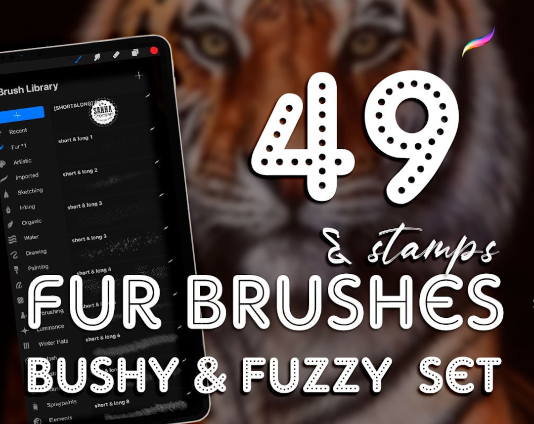 Fur Bushy Fuzzy Brushes Procreate Fur Bushy Fuzzy Stamps Fur - Etsy