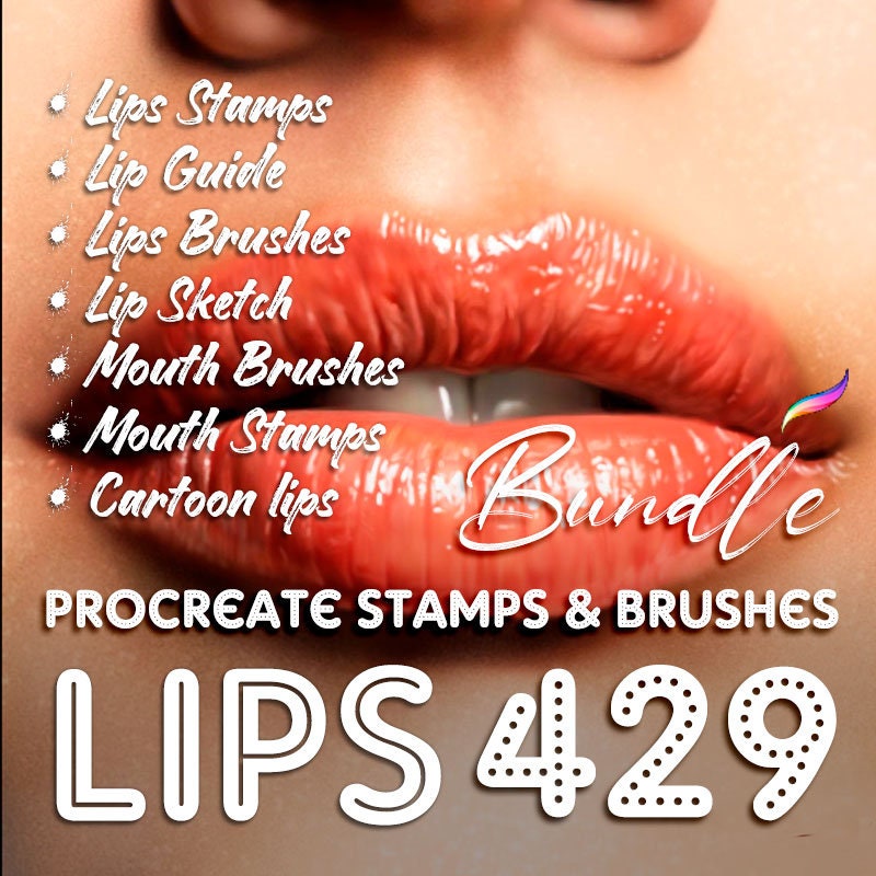 Lips Stamps Procreate Lips Brushes Wet Lips Lips Gloss Plump - Etsy