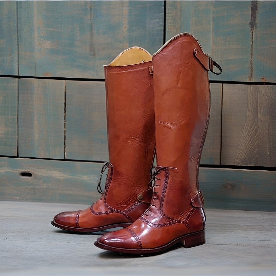 Handmade Leather Riding Boots Leather Handmade English Dressage Custom ...