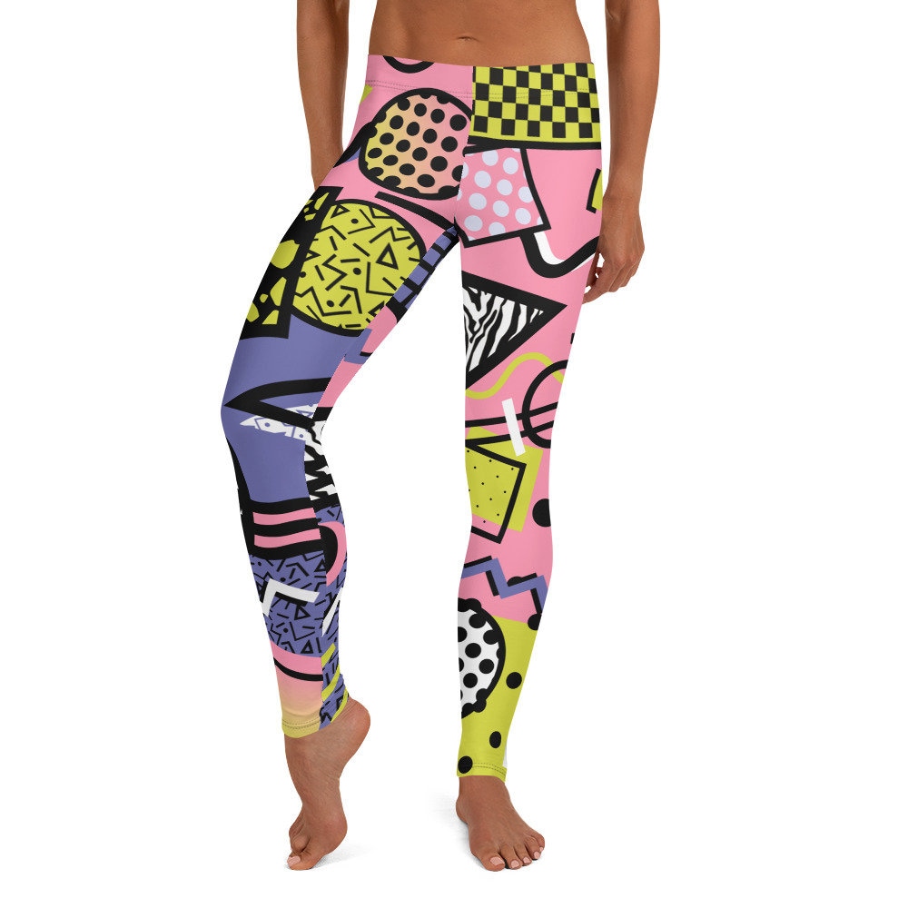 Memphis Leggings 80's Fashion Retro Style 1980's Clothing Gym Outfit ...