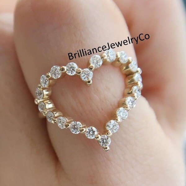 Open Heart Ring - Etsy