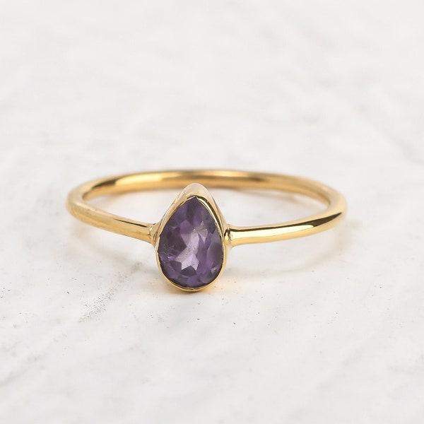 Purple Gold Ring - Etsy