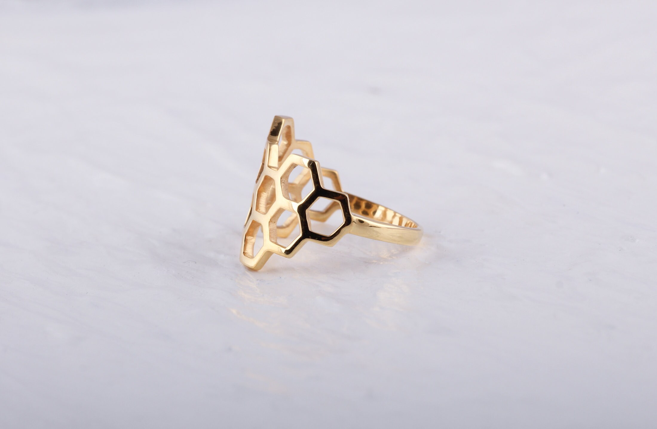 Honeycomb Ring Honeycomb Jewelry Gold Filled Rings Bee | Etsy