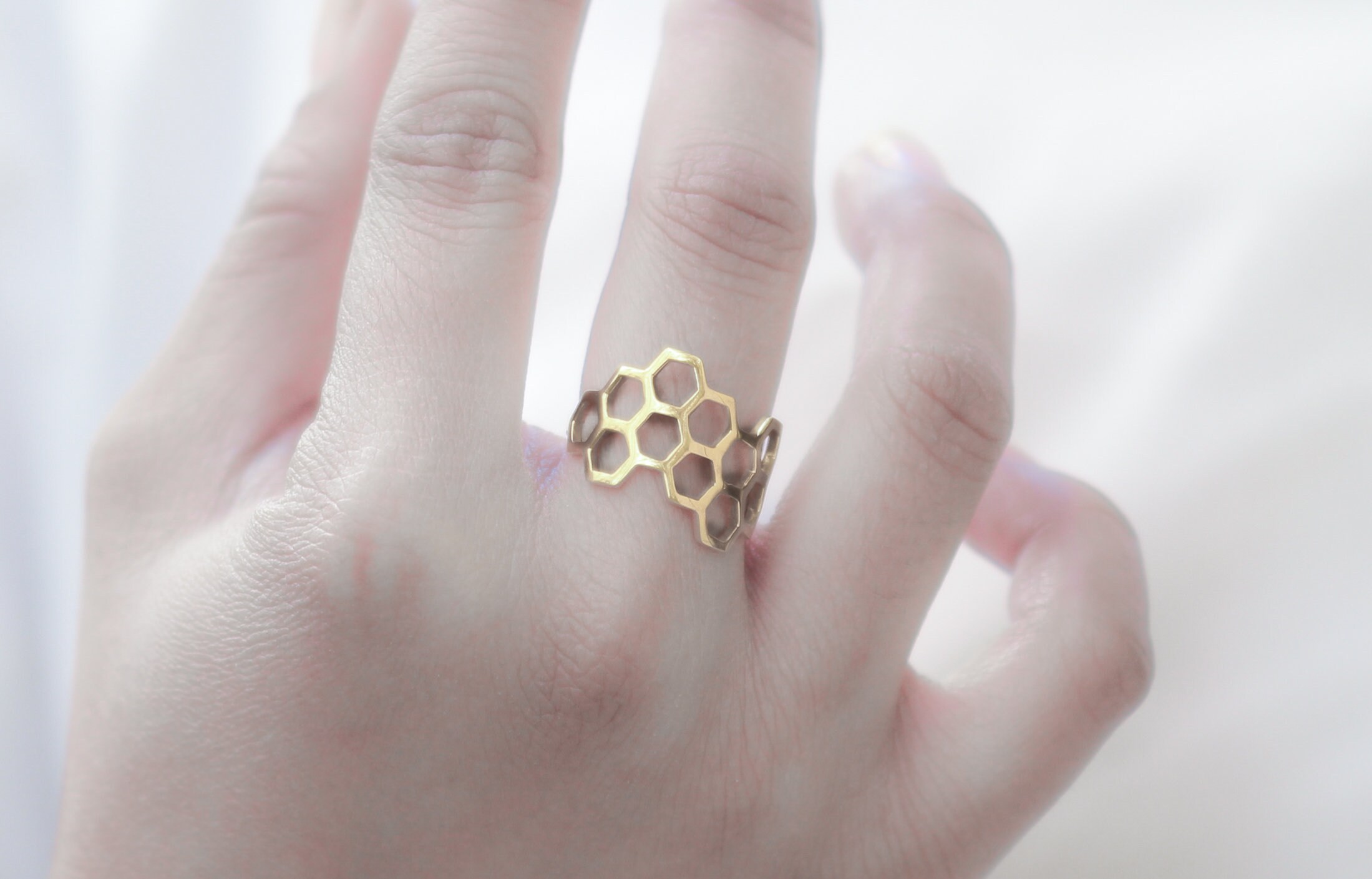 Honeycomb Ring Honeycomb Jewelry Gold Filled Rings Bee | Etsy