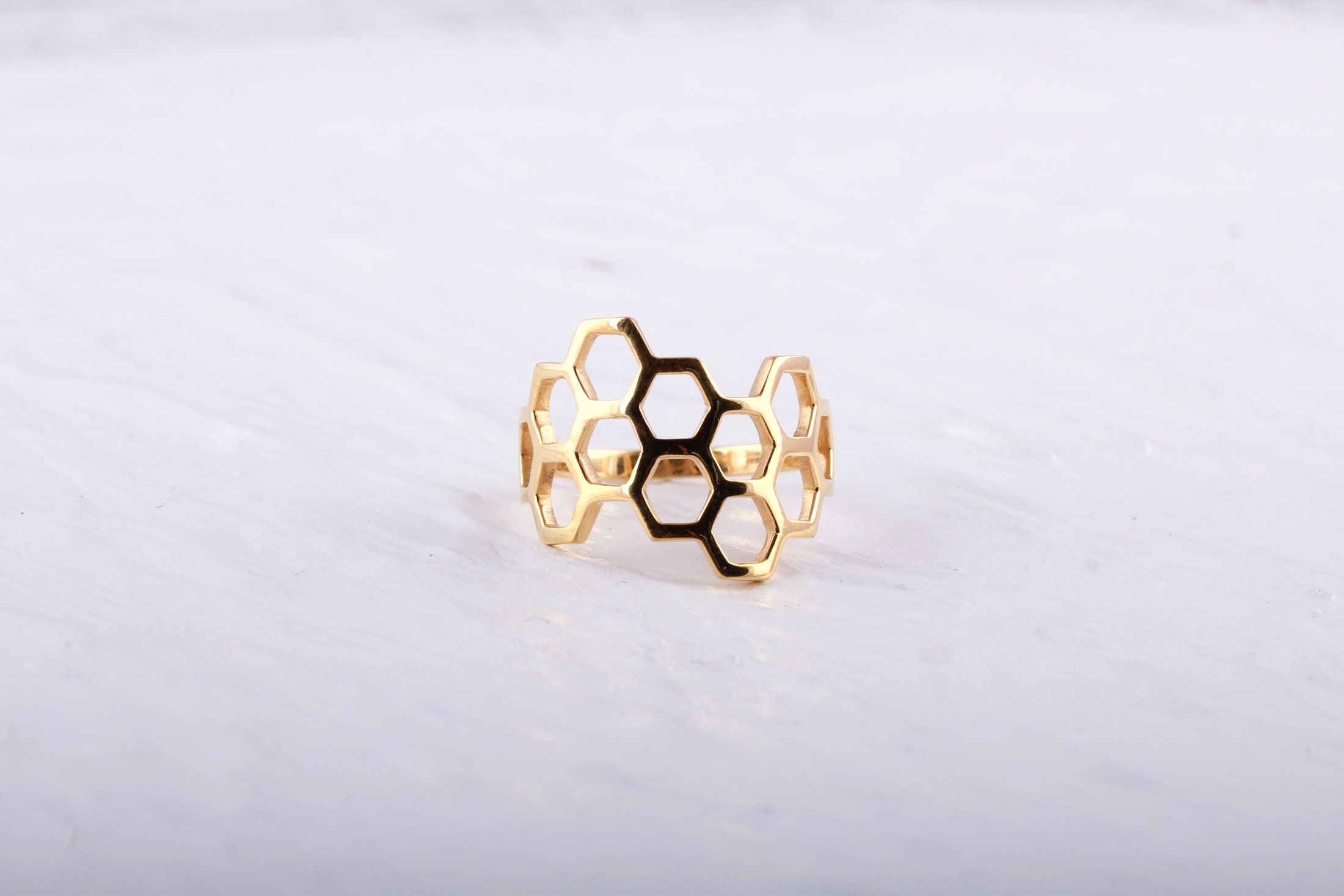 Honeycomb Ring Honeycomb Jewelry Gold Filled Rings Bee | Etsy