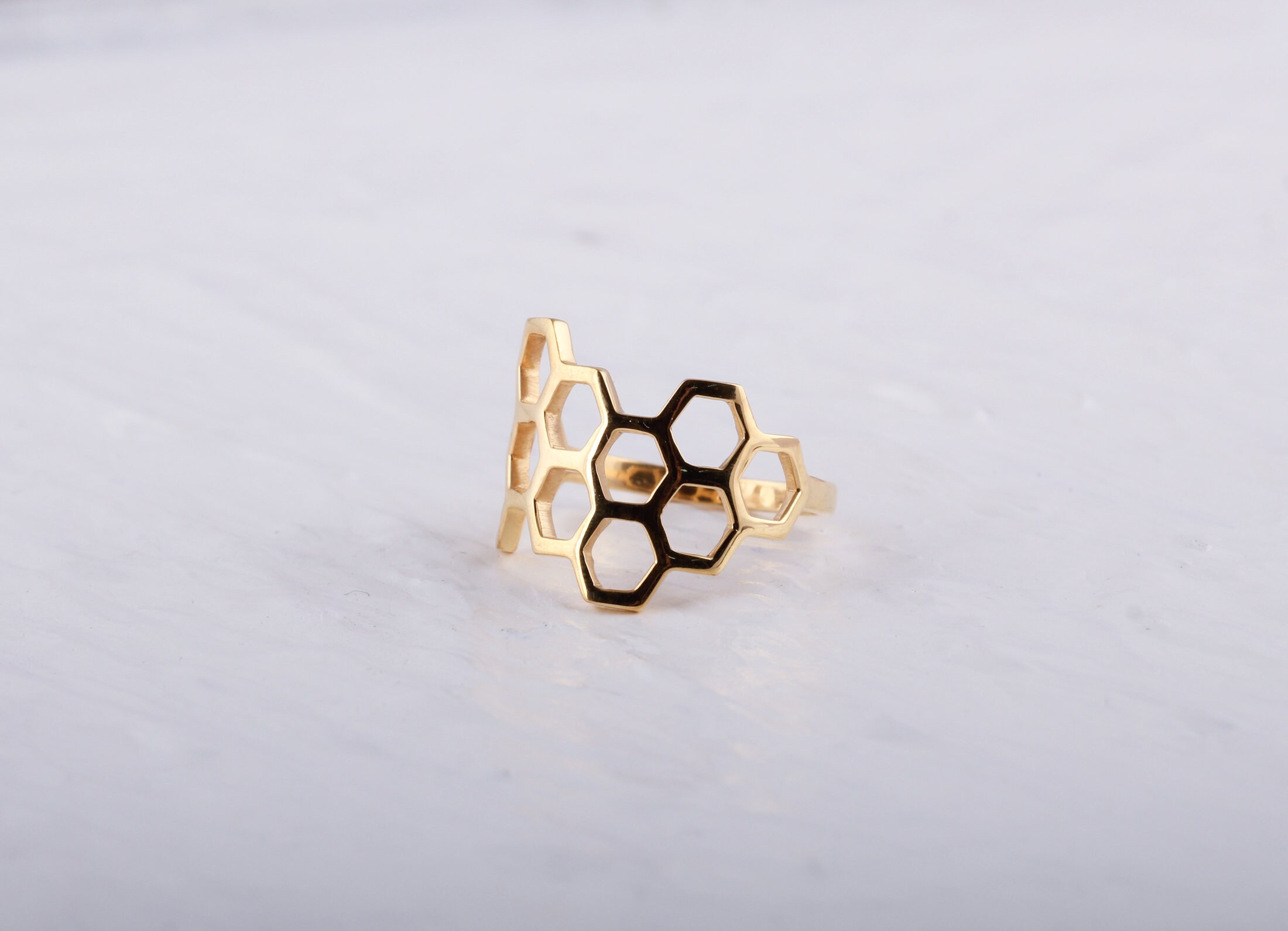 Honeycomb Ring Honeycomb Jewelry Gold Filled Rings Bee | Etsy