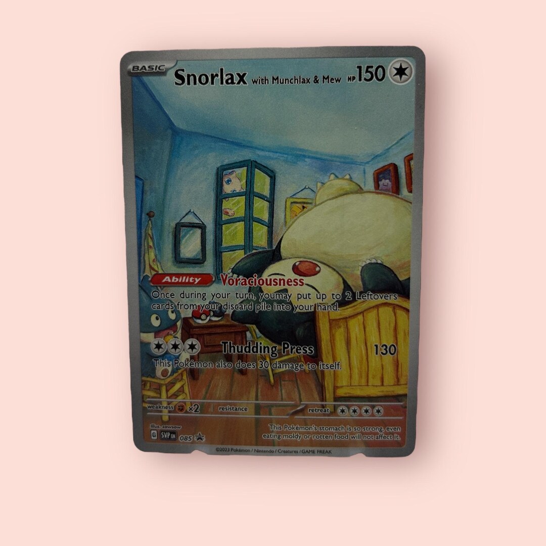 Pokémon Card Relaxo, Munchlax & Mew in Van Gogh Style English With ...