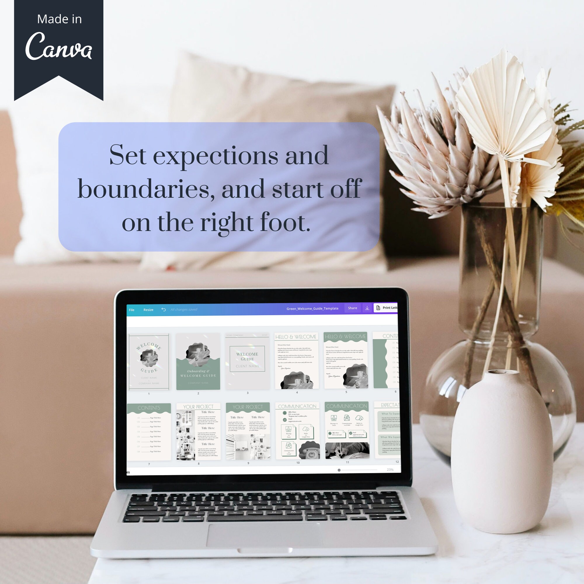Customizable New Client Modern Welcome Guide Canva Digital Download ...