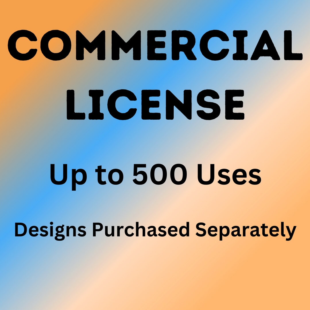 BASIC COMMERCIAL License, 500 Uses for One Listing One Person, Svg, Png ...