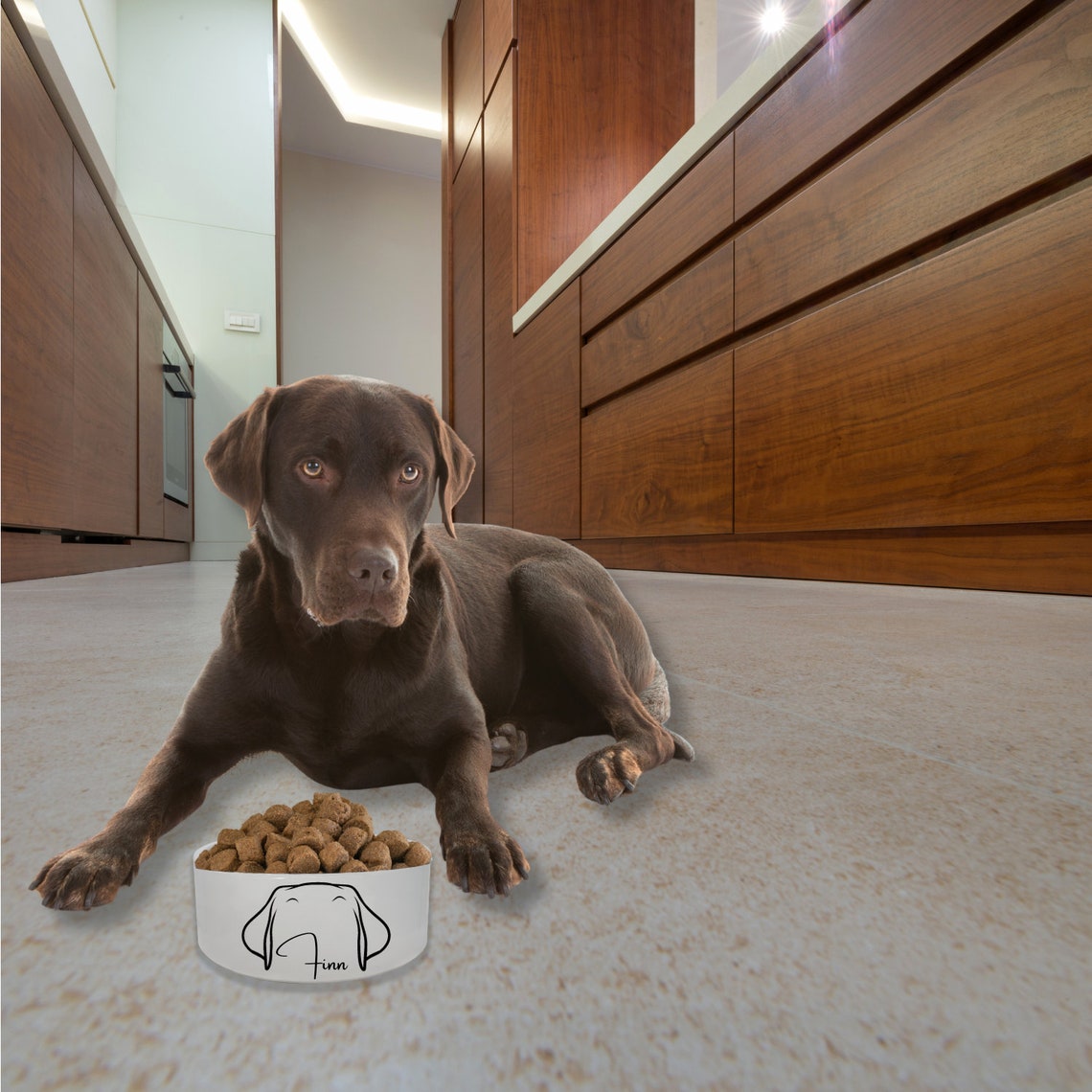 Personalized Dog Ear Bowl, Dog Ears Print Food Bowl, Ceramic Pet Bowl ...