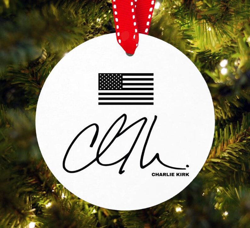 Charlie Kirk Inspired Christmas Ornaments, Freedom, Turning Point, MAGA ...