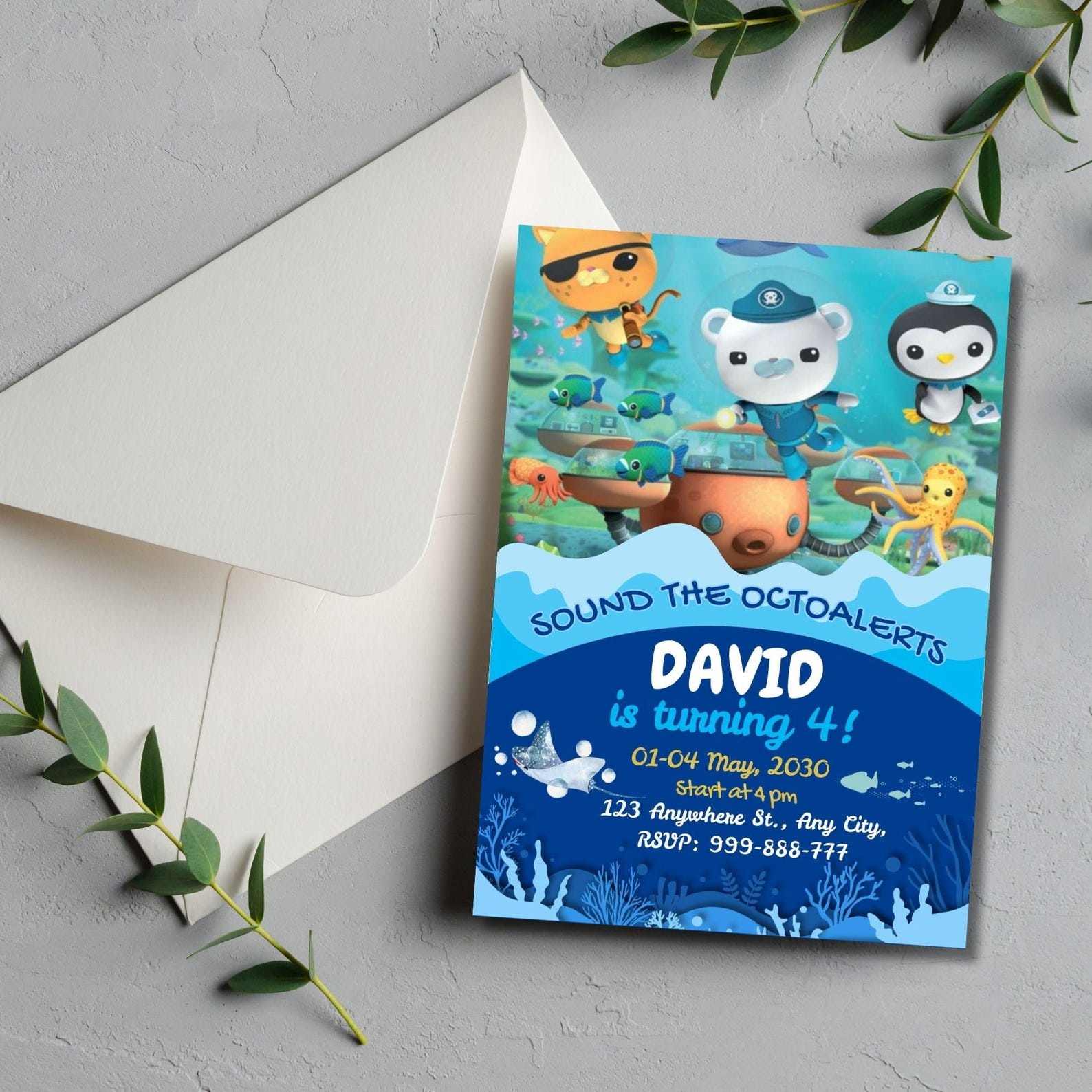 Octonauts Birthday Invitation Template, Printable Editable Party Invite ...