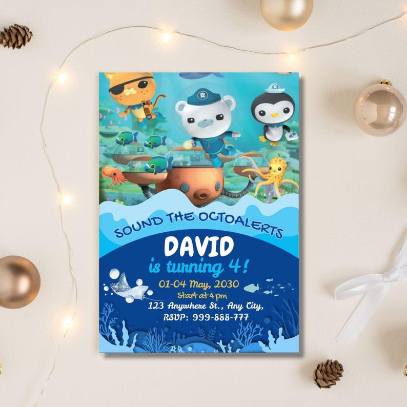 Octonauts Birthday Invitation Template, Printable Editable Party Invite ...