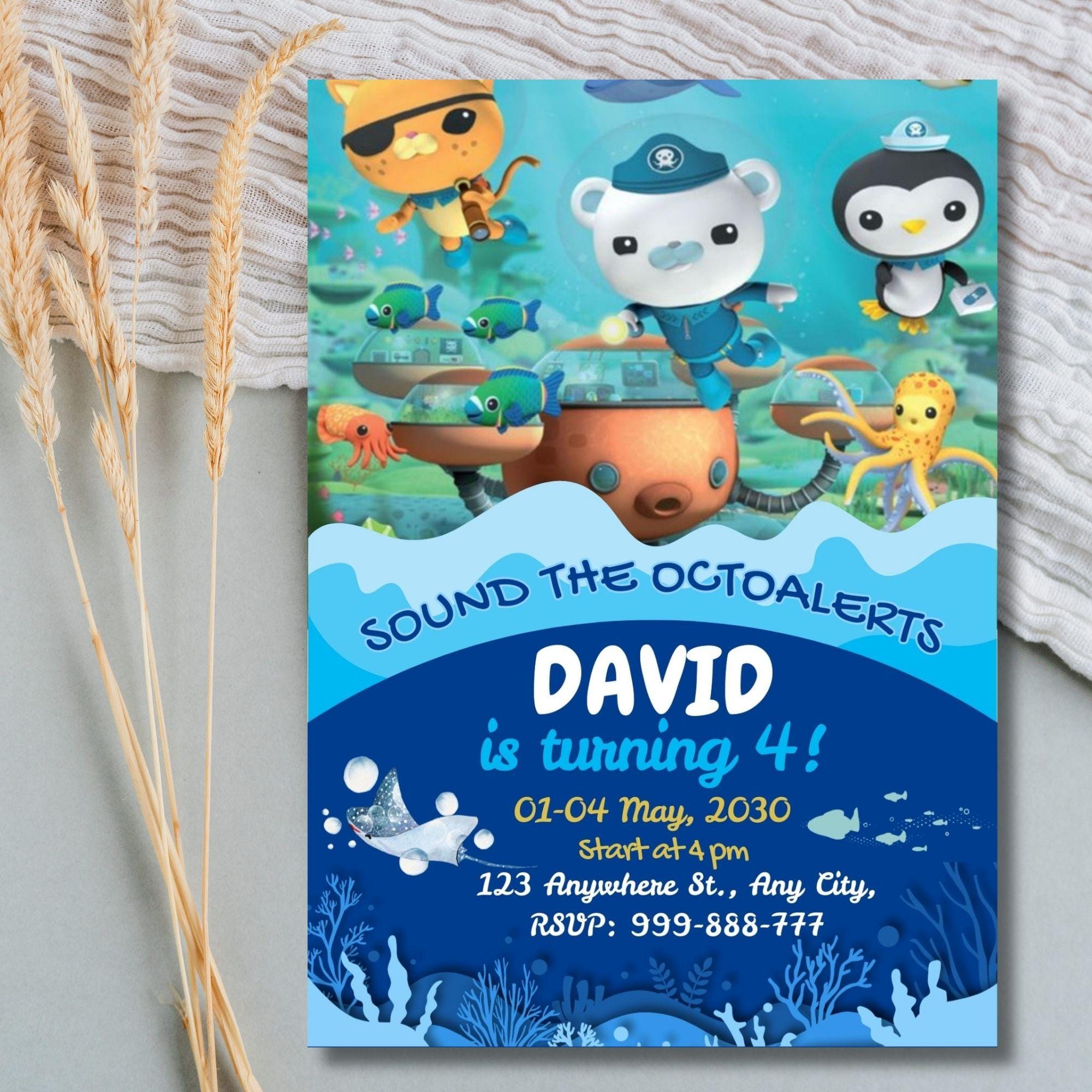 Octonauts Birthday Invitation Template, Printable Editable Party Invite ...