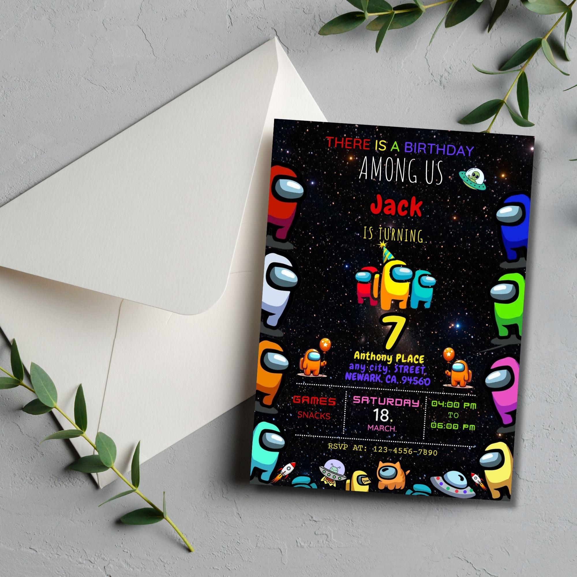 Among Us Birthday Invitation: Editable Game Party Invite (digital ...