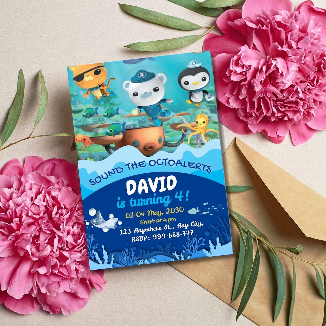 Octonauts Birthday Invitation Template, Printable Editable Party Invite ...