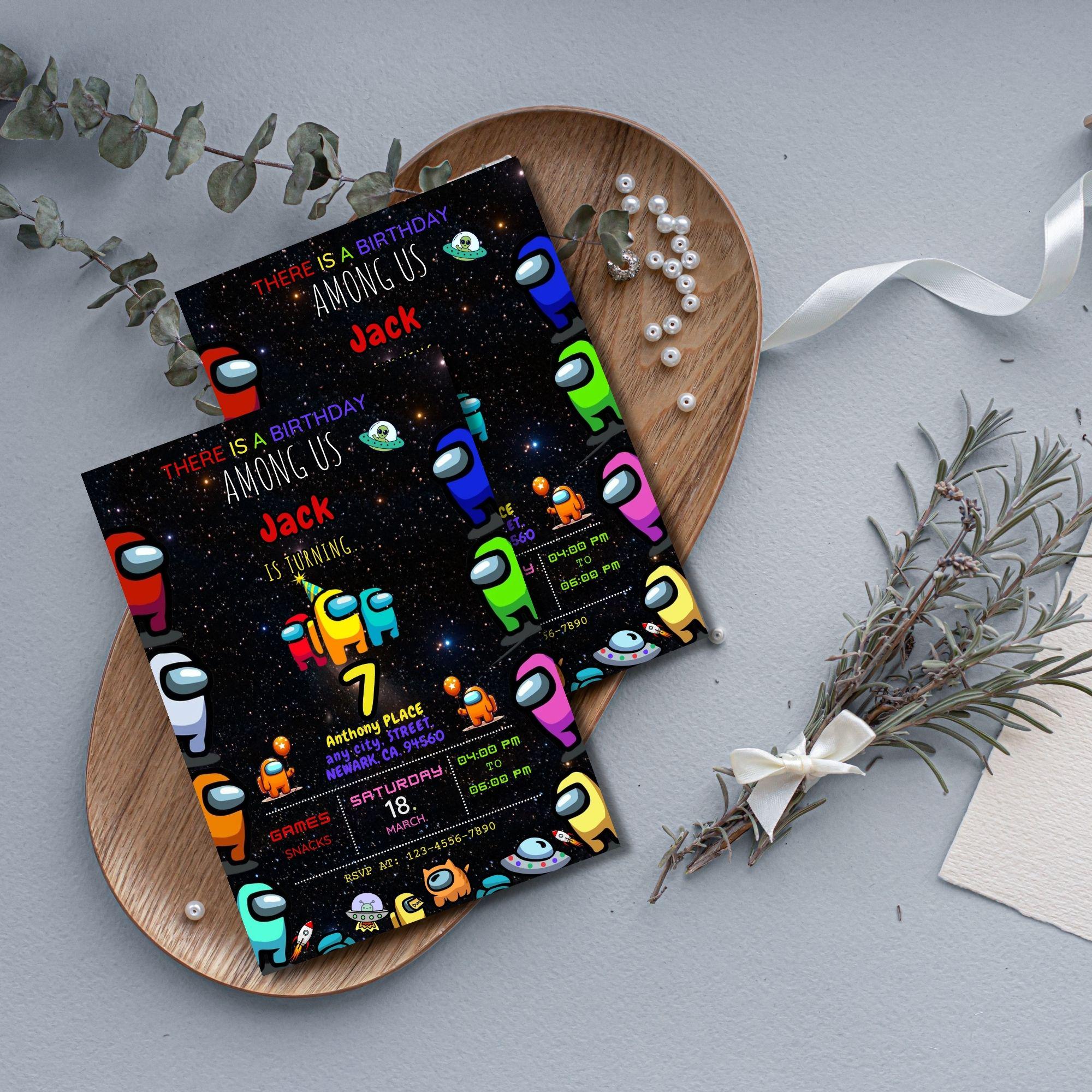 Among Us Birthday Invitation: Editable Game Party Invite (digital ...