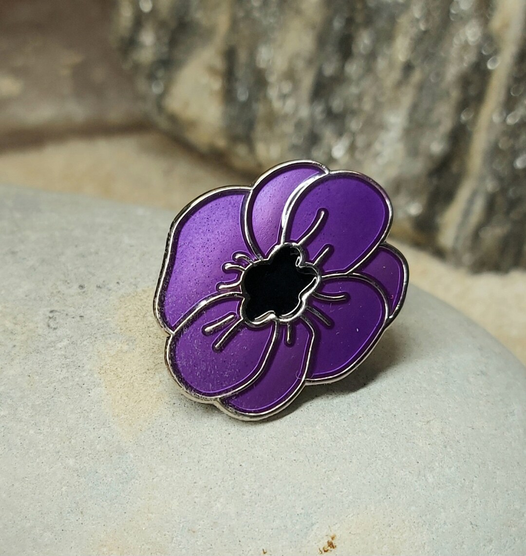 ANIMAL SERVICE PURPLE Floral Metal Pin Badge - Etsy