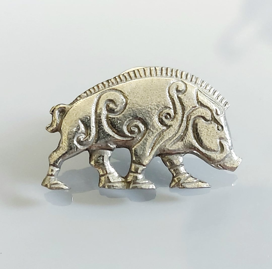 CELTIC BOAR Hand Cast Pewter Lapel Badge Tie Pin - Etsy UK