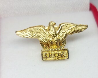 Roman Eagle Gold Plated Pin Badge - Etsy
