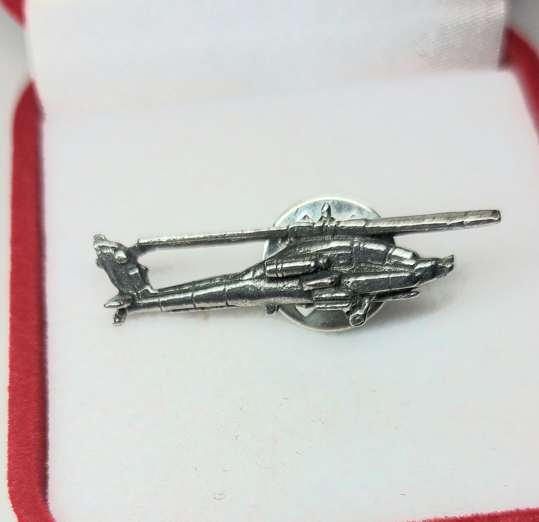 NEW Apache Helicopter Pewter Lapel Badge Tie Pin - Etsy