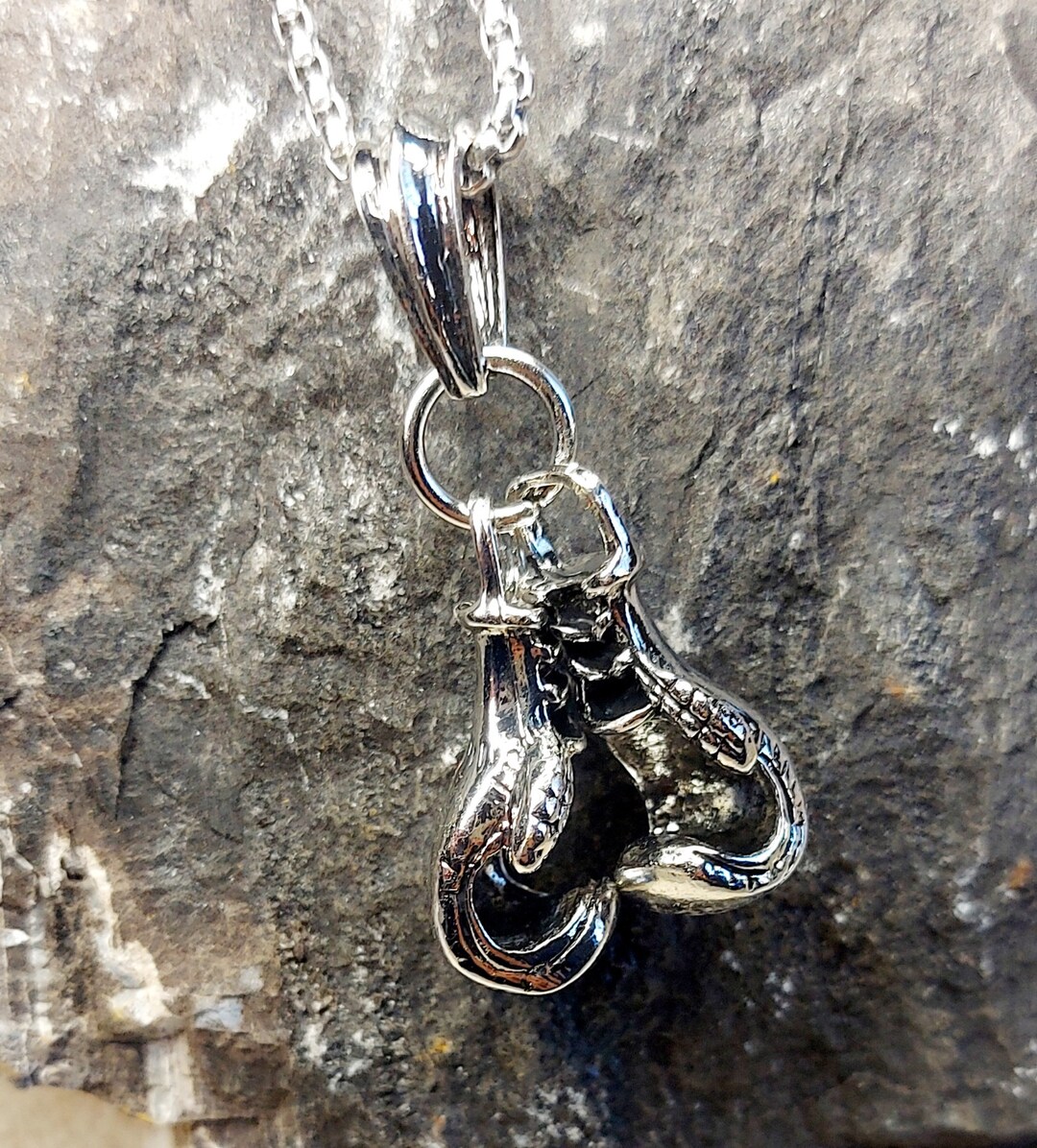 Stainless Steel Boxing Gloves Pendant - Etsy