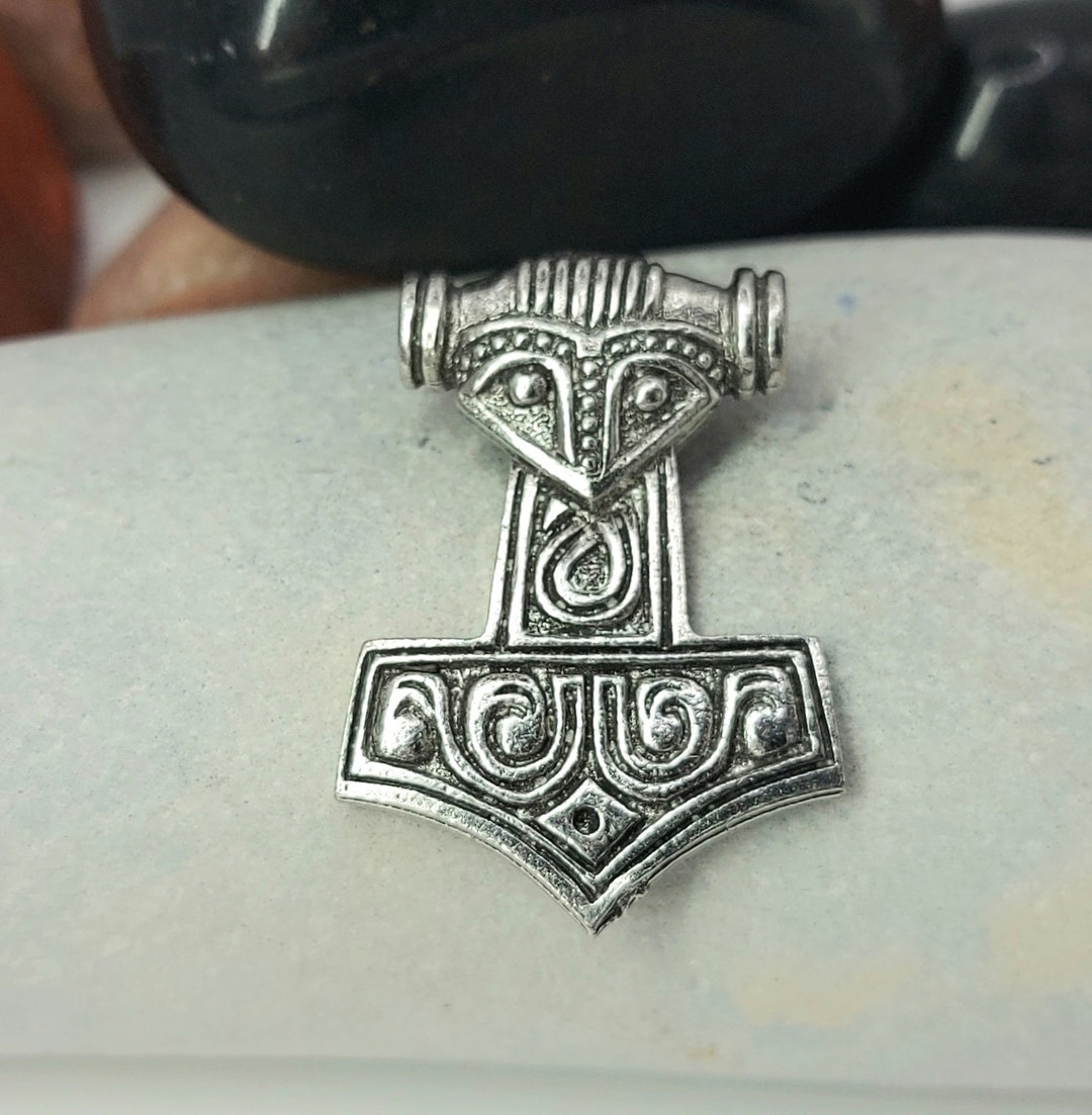 VIKING THORS HAMMER Mjolnir Hand Cast Pewter Metal Lapel Pin - Etsy