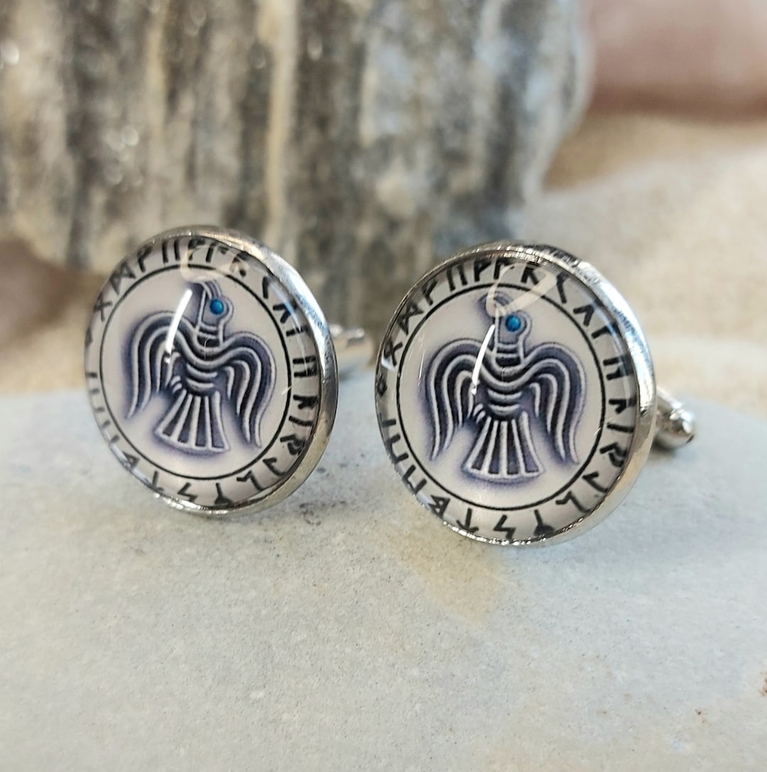 ODINS RAVEN SYMBOL Viking Runes Metal Cufflinks - Etsy