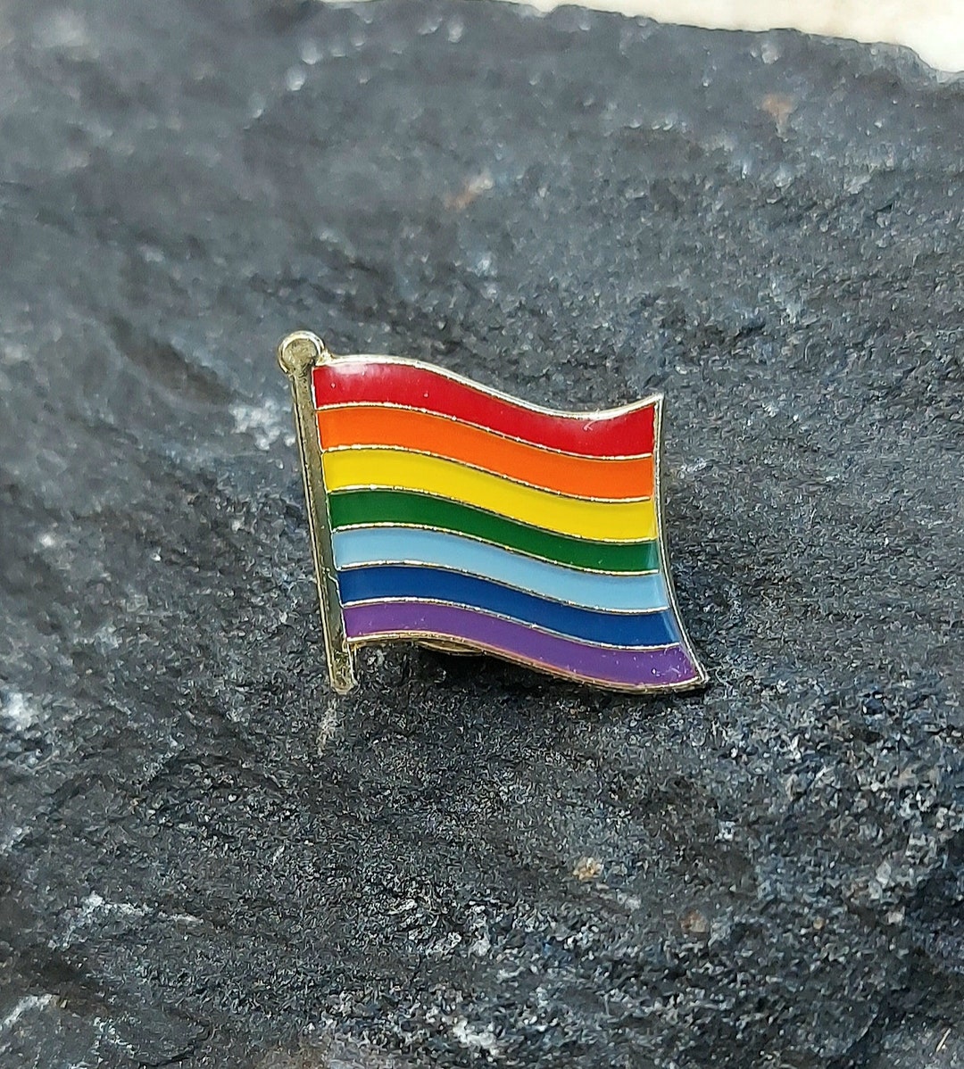 Rainbow Gay Pride Flag Metal Lapel Badge Tie Pin Etsy