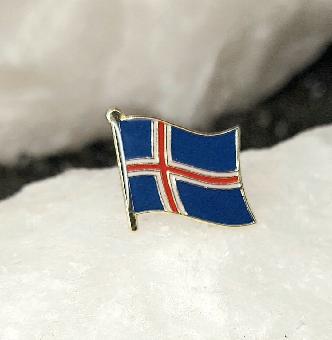 ICELAND NATIONAL FLAG Gilt Metal Lapel Pin Badge - Etsy