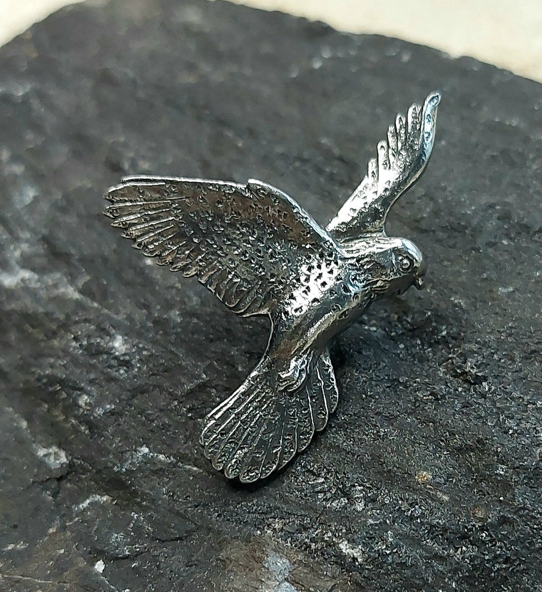 BIRD OF PREY Kestrel Pewter Lapel Badge Tie Pin - Etsy